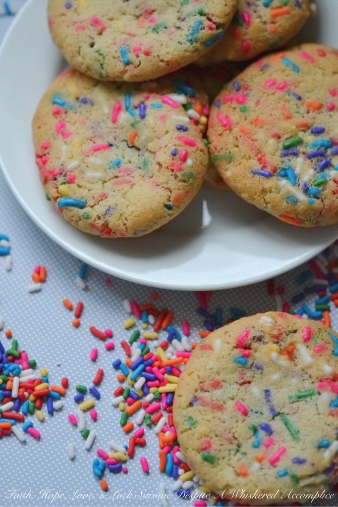 Snazzy Vanilla Rainbow Sprinkle Cookies